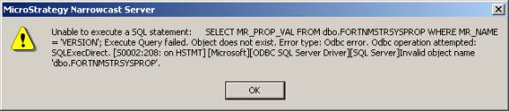 Kb413056 “execute Query Failed Object Does Not Exist Error Type Odbc Error Odbc Operation