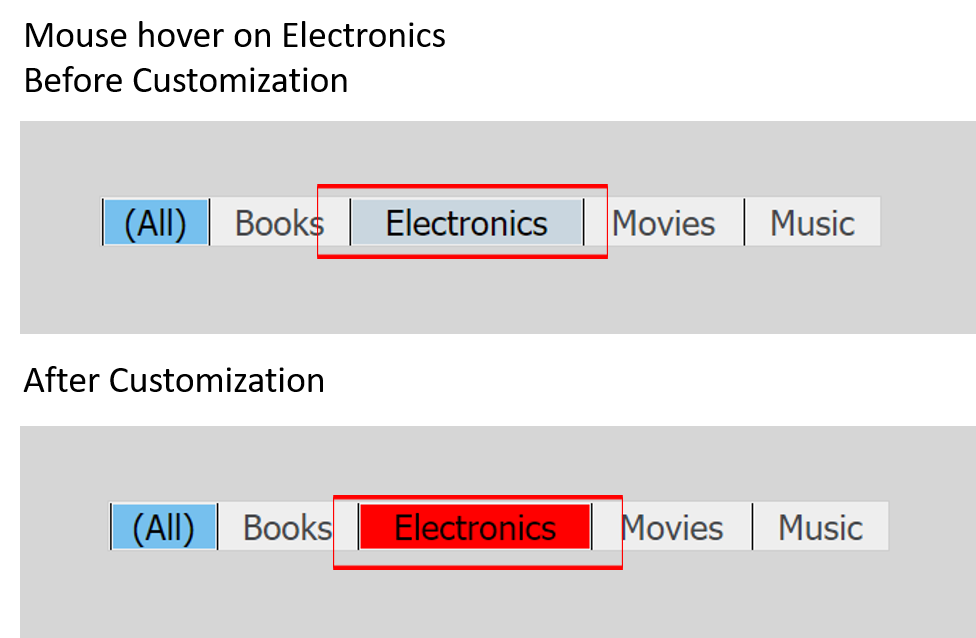 Kb441197 How To Customize The Mouse Hover Color Of Link Bar Selector On Microstrategy Web Using