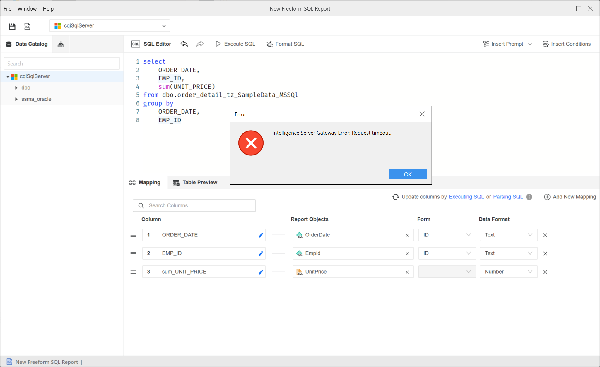 Kb485791 Saving Ffsql Report Or Adding A Table From Warehouse Timeout For Mysql Metadata