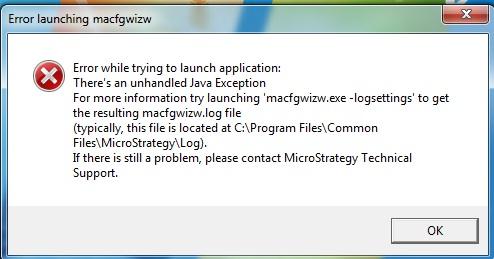 KB34581: "Error while trying to launch application: There is an ...