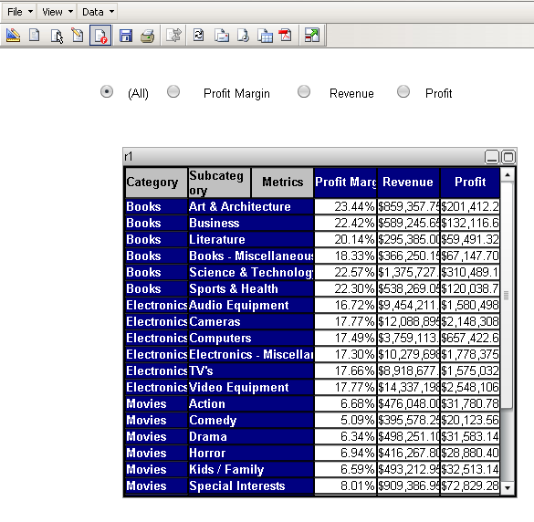 KB18575: Horizontal radio button metric selector has extra space ...