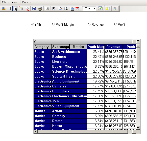 KB18575: Horizontal radio button metric selector has extra space ...