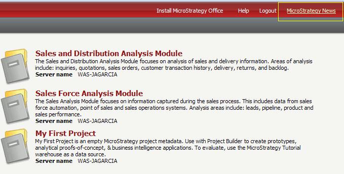 KB33626: How to add a custom link to the Welcome page (Projects page) in MicroStrategy Web 9.x ...