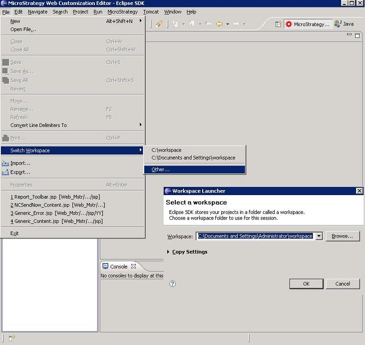 Kb33504 Where Are The Microstrategy Web Customization Editor Eclipse Plugin Preference Settings