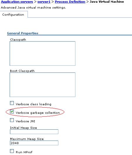 KB19049: How to enable verbose garbage collection information from IBM WebSphere Application ...