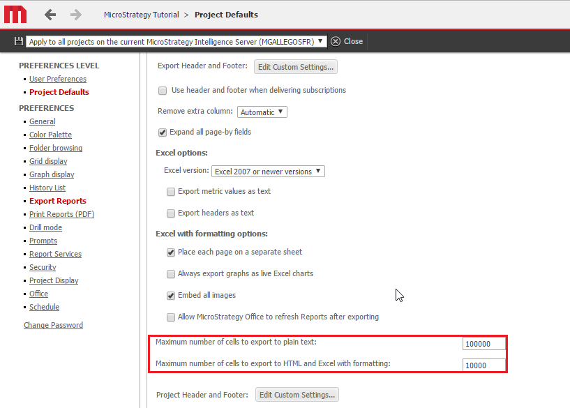 KB16382: How do the ‘Maximum number of cells to export to plain text’ and ‘Maximum number of ...