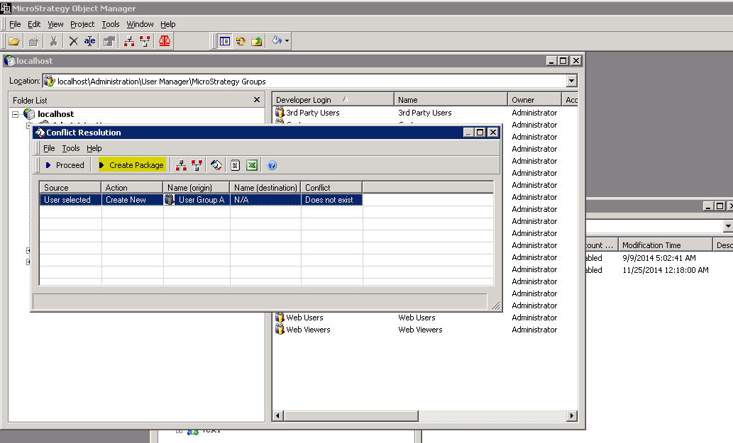 KB249305: 'ACL option on replacing objects' option is blank when creating a package on the fly ...