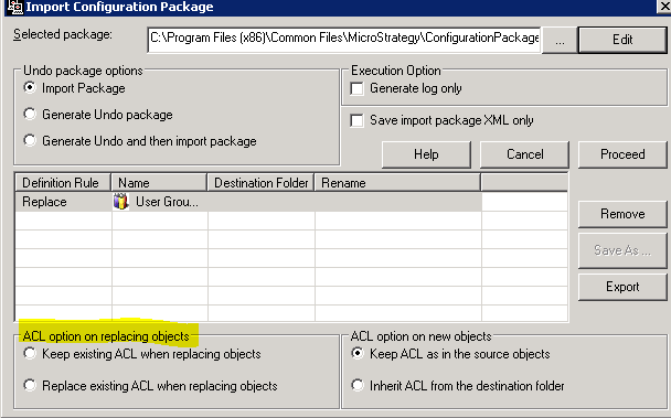 Kb249305 Acl Option On Replacing Objects Option Is Blank When Creating A Package On The Fly
