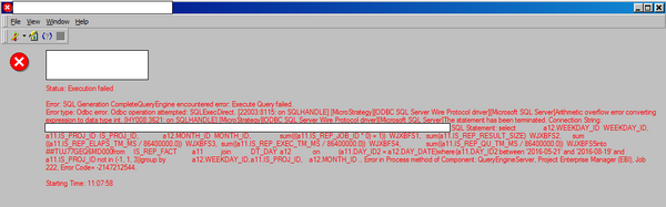 Kb323202 Arithmetic Overflow Error” Error Occurs When Executing A Report Within The Enterprise
