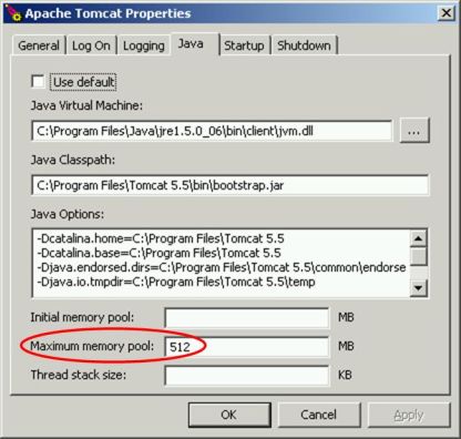 How to increase the Java Heap size in Tomcat Application Server