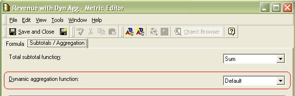 KB18729: How to set the dynamic aggregation function of a metric using the MicroStrategy ...