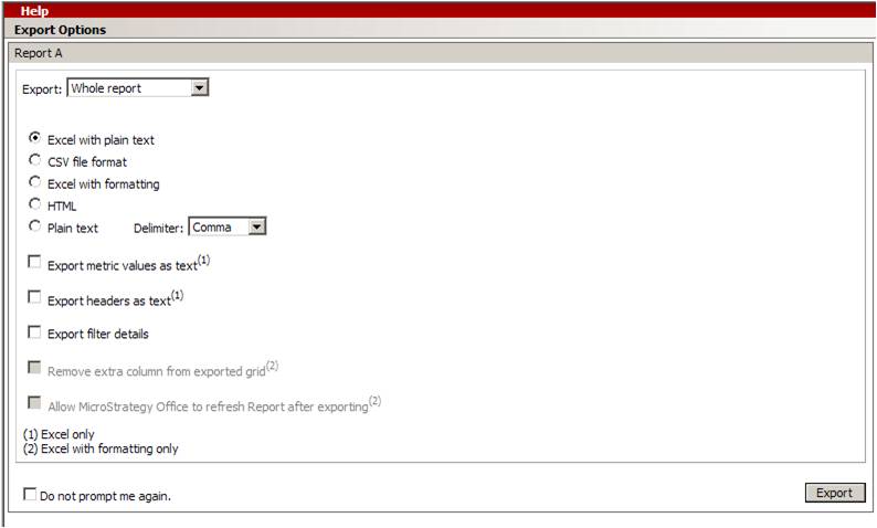 KB19552: How to direct export a report and disable the options windows by using the URL API in ...