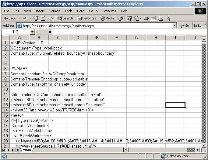 KB12557: HTML code appears when trying to export a report to Microsoft Excel in MicroStrategy ...