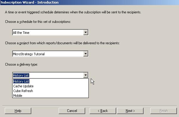 KB20713: How to create subscriptions in MicroStrategy Distribution Services