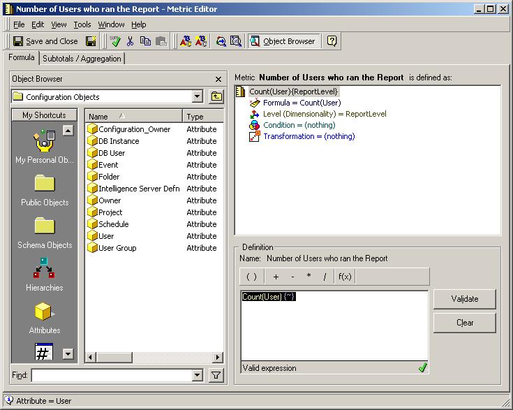 KB16855: How to create a metric in MicroStrategy Enterprise Manager to ...