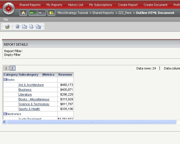 KB35921: How to embed a dynamic report within an HTML Document in MicroStrategy Web 9.x