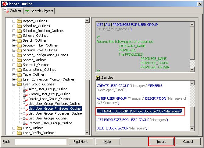 KB31341: How to insert a sample command outline into the active Script window in MicroStrategy ...