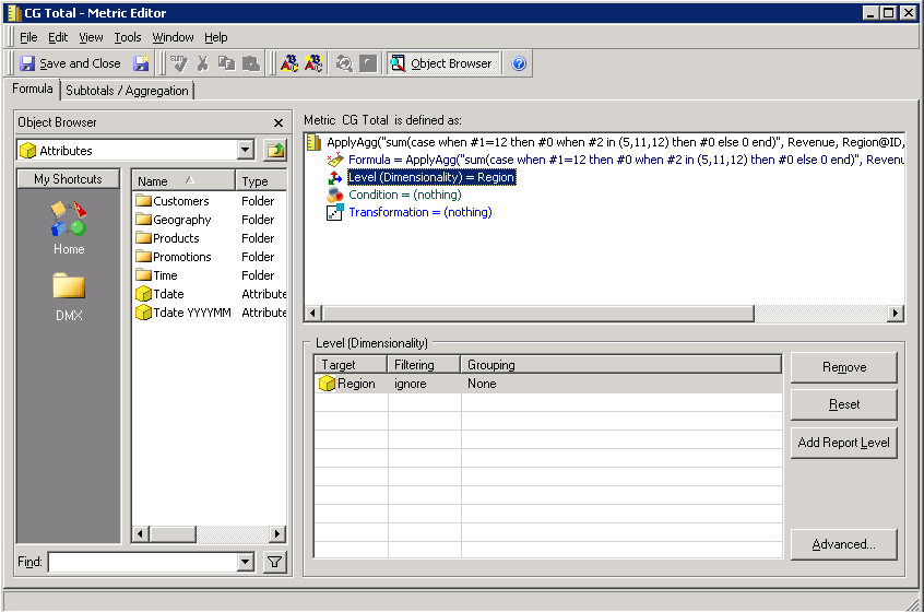 KB221939: How to create a level metric to sum up all the attributes ...