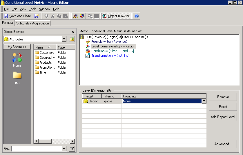 KB221939: How to create a level metric to sum up all the attributes ...