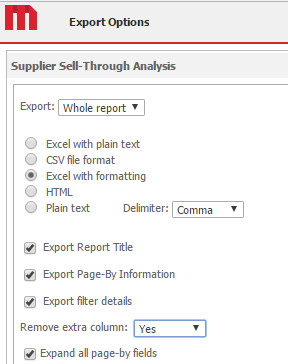 KB13489: How to remove the ‘Metrics’ column when exporting a report in MicroStrategy Web 9.x and ...