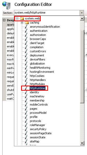 KB35666: How to edit the setting for the Request execution timeout for ASP.NET installations in ...