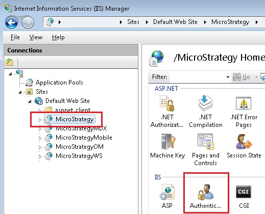 KB17037: How to setup Windows Authentication for MicroStrategy Web