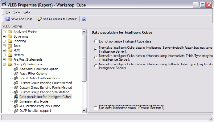 KB32010: What are the Data Population VLDB properties in MicroStrategy Engine?