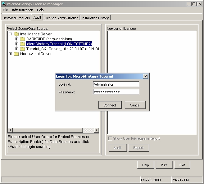 KB17921: How to perform a License Audit in MicroStrategy Intelligence ...