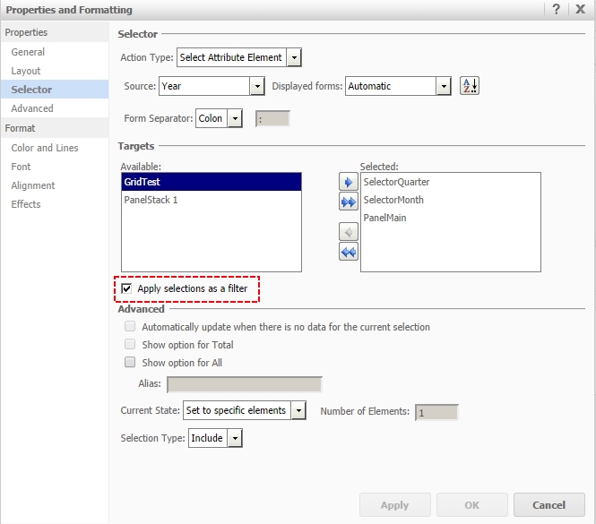 KB205700: When changing an element in a drop-down selector, all the ...