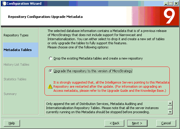 KB20459: How to update a MicroStrategy 8.x metadata residing on a ...