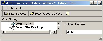 KB30665: How to change the syntax with column names and table names by using "Column Pattern ...