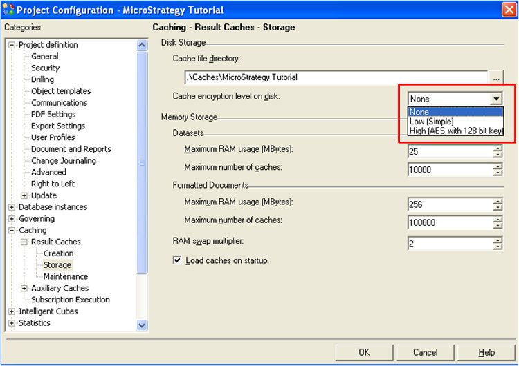 KB31094: New feature in MicroStrategy Intelligence Server 9.x: Ability to encrypt cache files ...