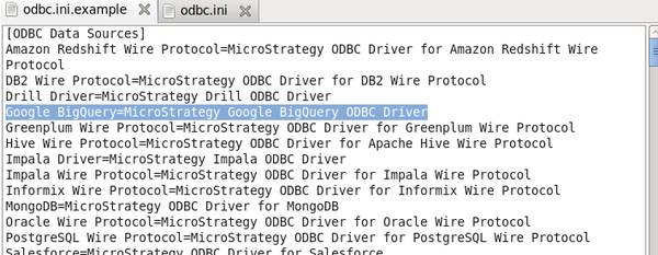 KB299902: How to configure the MicroStrategy Google BigQuery ODBC Driver in Linux with ...