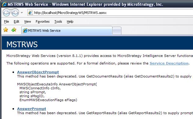 KB31530: How to configure MicroStrategy Web Services for use with MicroStrategy Office.