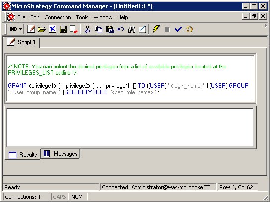 KB17863: How to use MicroStrategy Command Manager to grant privileges to users and groups
