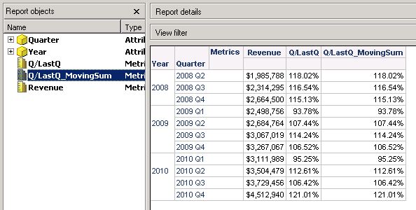 KB42438: How to calculate a metric based on the previous two values of another metric in ...