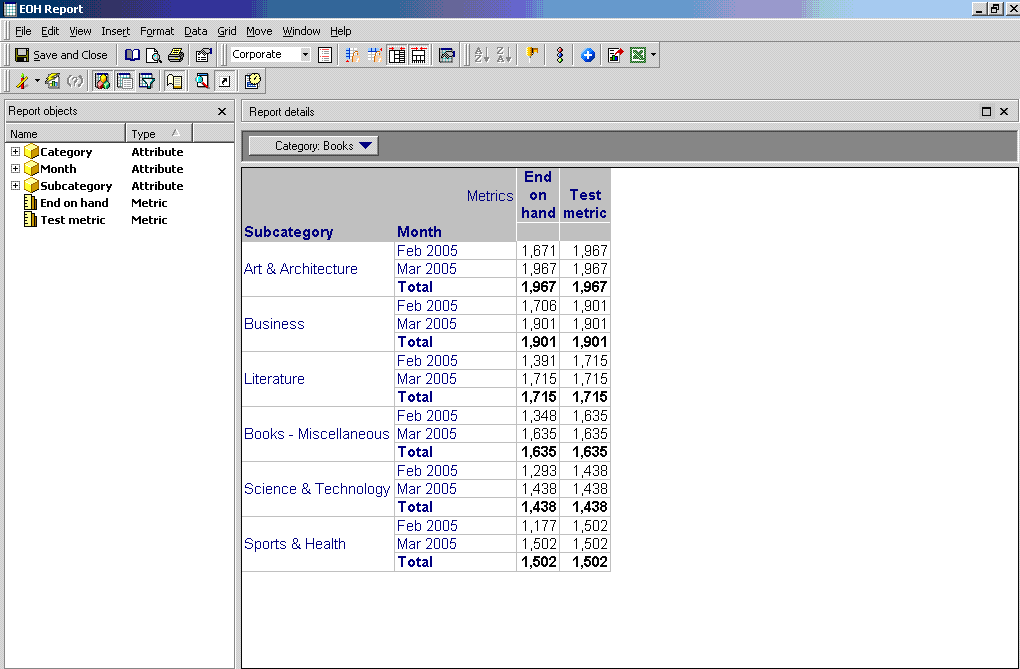 Kb18705 How To Create A Custom Subtotal To Display The Grand Total Of A Metric That Uses The