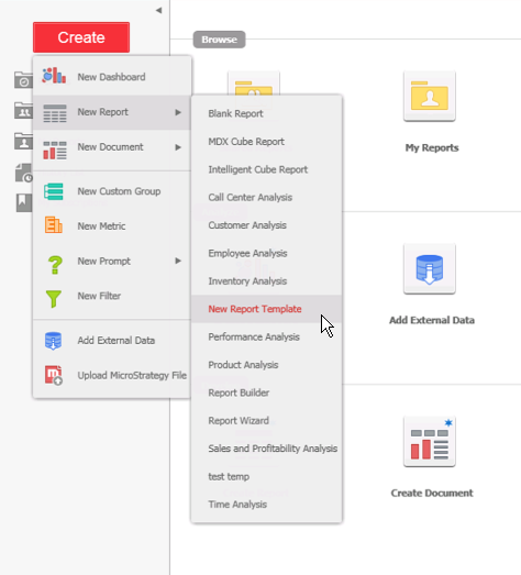 KB43821: How to create a new report template to be used in MicroStrategy Developer or Web 2019 ...
