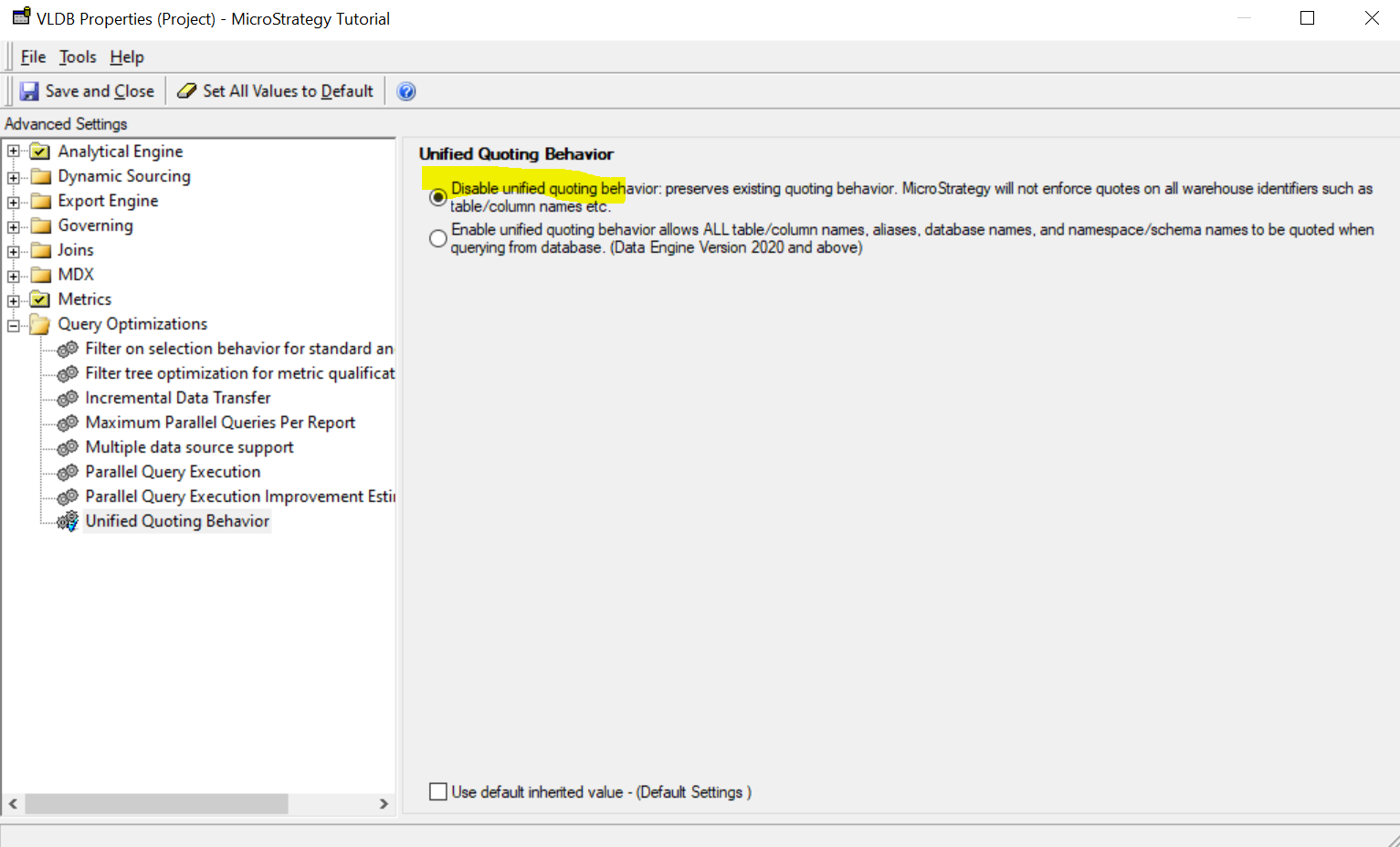 How to configure the Express Tutorial Project in MicroStrategy 2020 and above