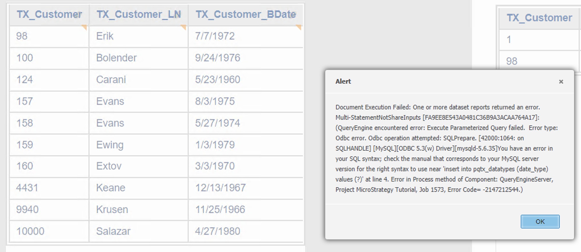 Transaction report with multiple statements failed with error "Execute Parameterized Query failed"