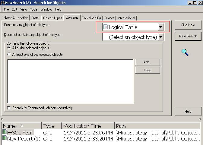 KB35338: How to search for Freeform SQL Reports in MicroStrategy Developer 9.4.x and above