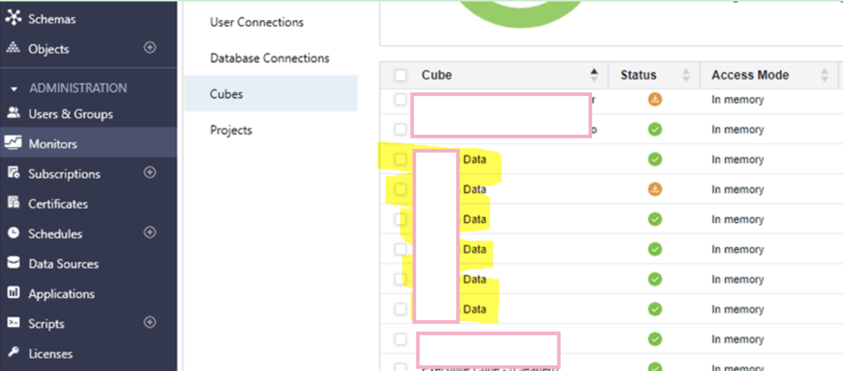 KB485394: "Cube and Cache Monitoring" Dossier from Platform Analytics ...