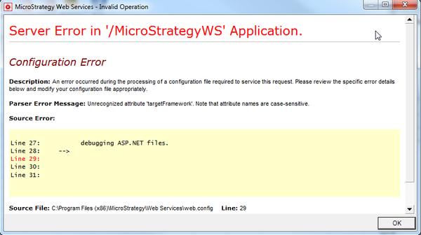 Kb234574 Unrecognized Attribute Targetframework Error Displays When Attempting To Open