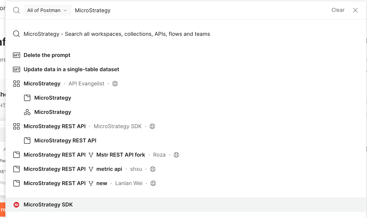 KB485553: Use the MicroStrategy REST API and Postman to Get Report Results