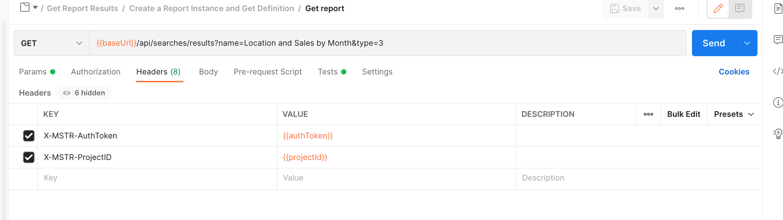 KB485553: Use the MicroStrategy REST API and Postman to Get Report Results