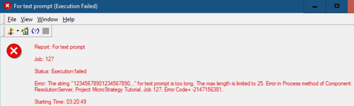 For Text prompts, add a maximum length limitation for security concerns.