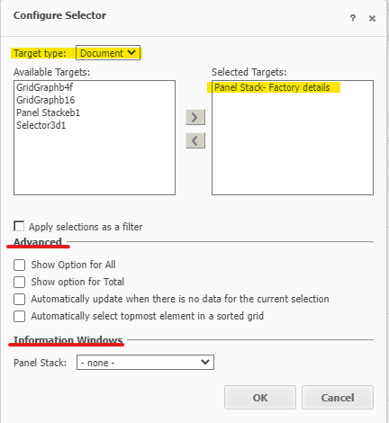 KB485724: Using grids and graphs as selectors in MicroStrategy Report Services Documents