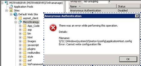 KB43281: Error "Cannot write configuration file" appears when trying to enable Anonymous ...