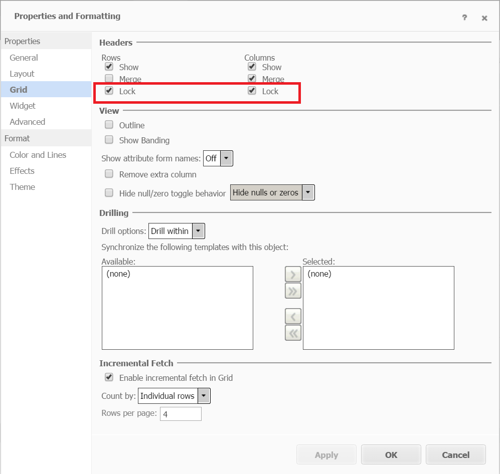 KB18487: How to lock the column or row headers in a grid object in a ...