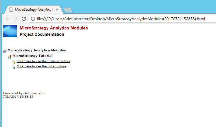 KB7853: How does the ’Project Documentation Wizard’ work in MicroStrategy Developer?